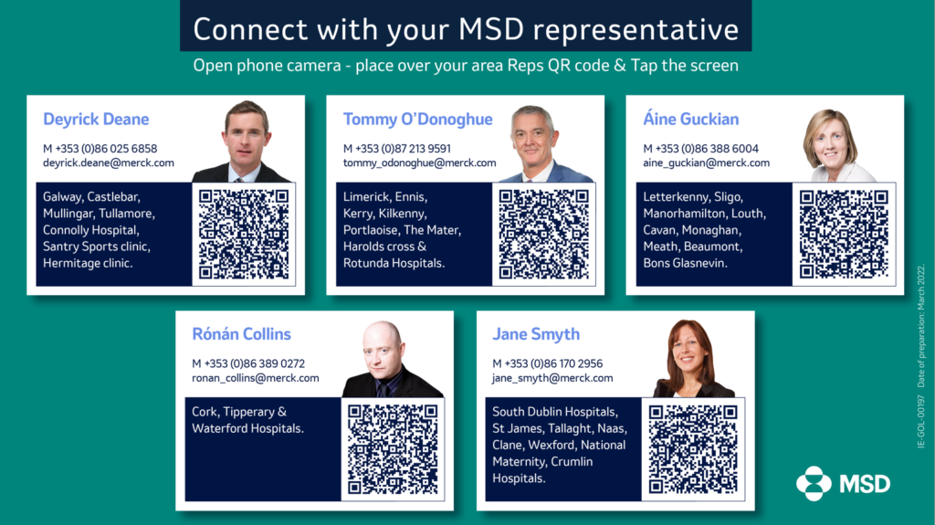 MSD representatives – The College of Anaesthesiologists of Ireland