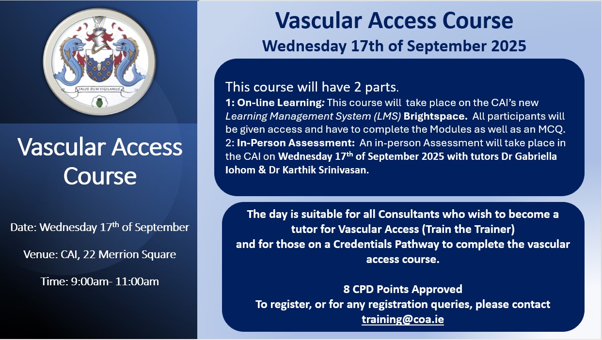 Vascular Access – Train the Trainer Day – The College of ...